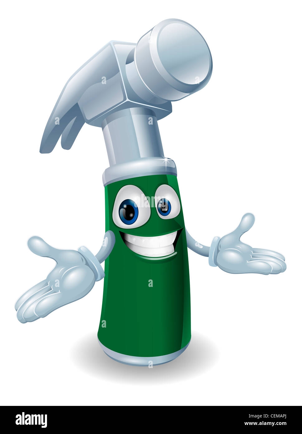 A cute hammer cartoon character mascot illustration Stock Photo - Alamy