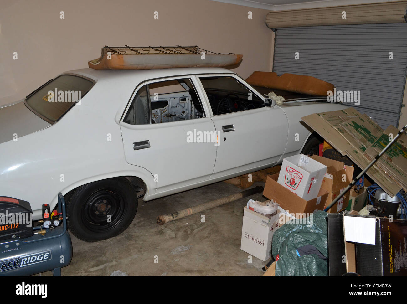 storage unit garage messy Stock Photo - Alamy