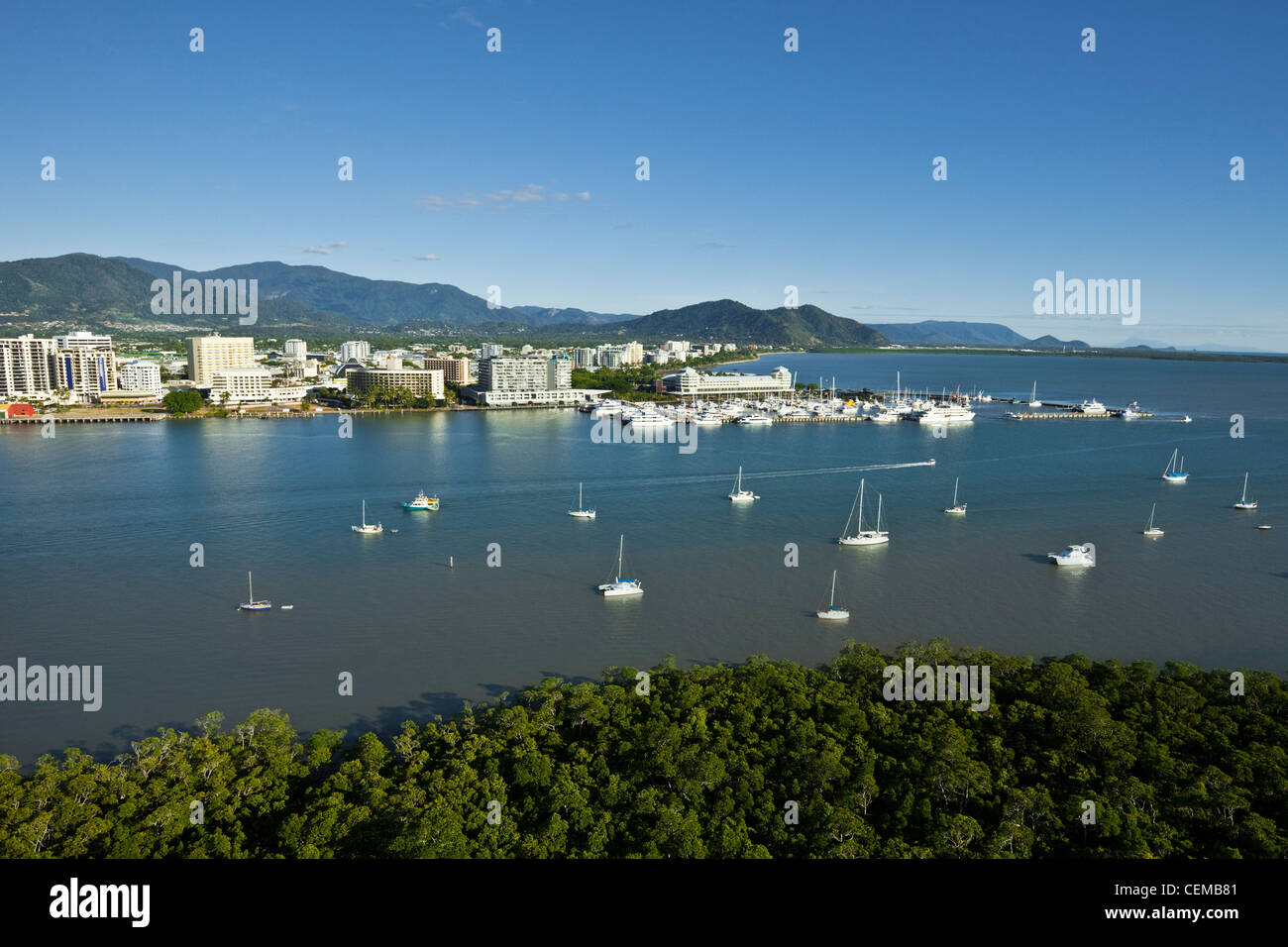 Aerial view of Trinity Inlet and city centre. Cairns, Queensland ...