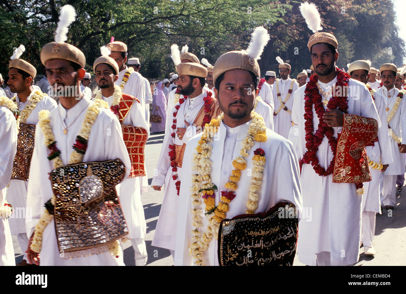 Muslim bridegrooms belonging to the dawoodi bohra community. They are ...