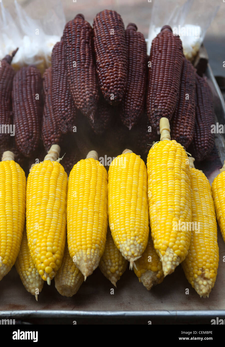 Corn on sale in Chinatown Stock Photo - Alamy