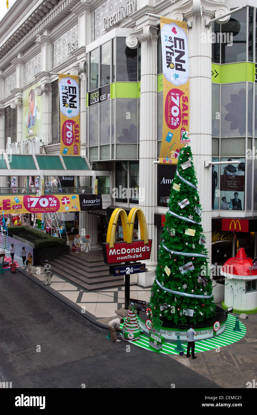 Christmas Tree outside Shopping Mall Sukhumvit Road Bangkok Stock Photo ...