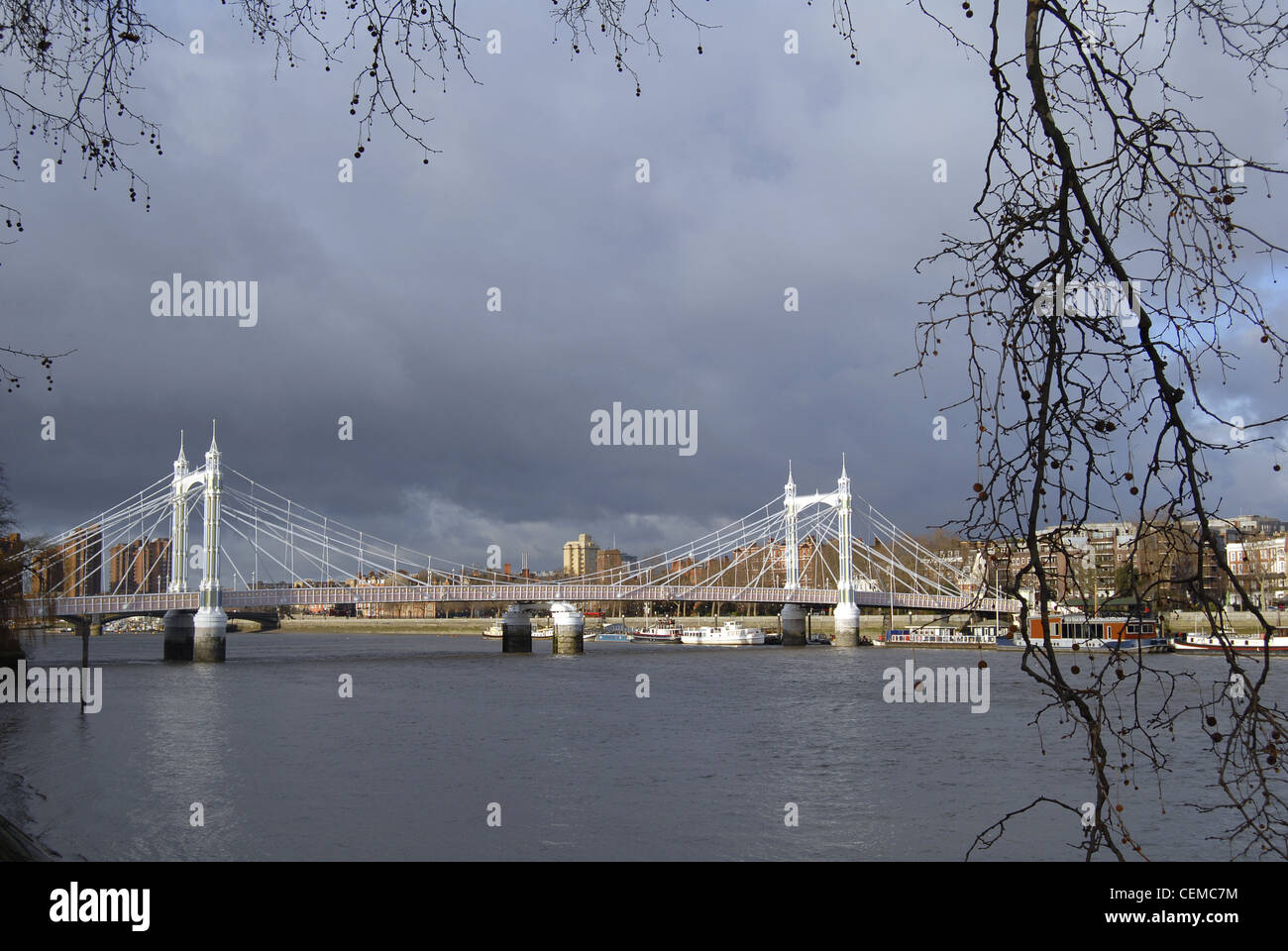Victorian Prince Albert Bridge at Chelsea Stock Photo - Alamy