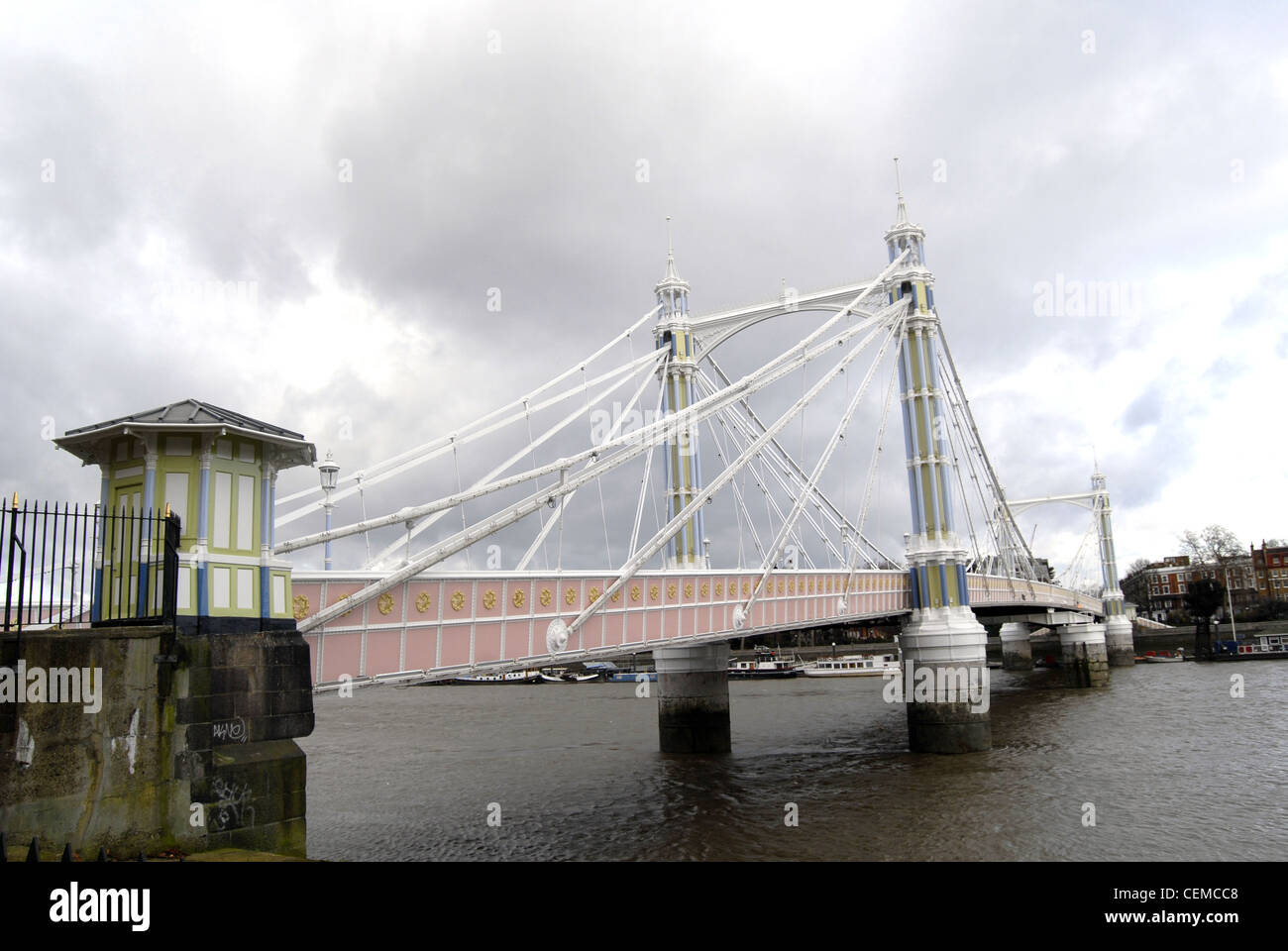 Albert Bridge by The Tames in Chelsea Stock Photo - Alamy