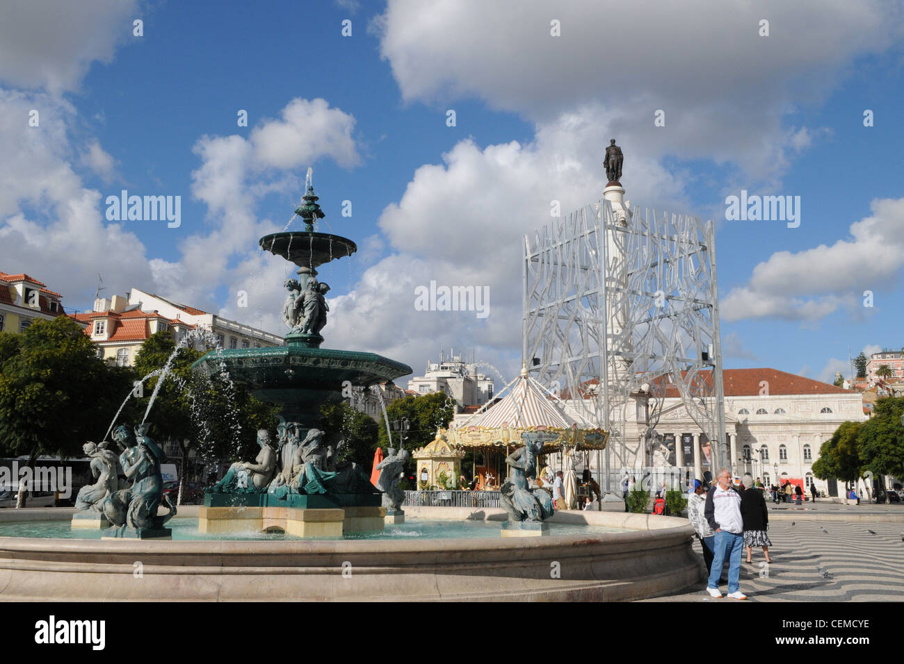 square dom pedro IV rossio district lisbon portugal Stock Photo - Alamy