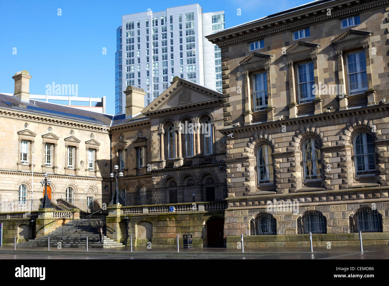 Belfast custom house building with obel tower in the background belfast ...