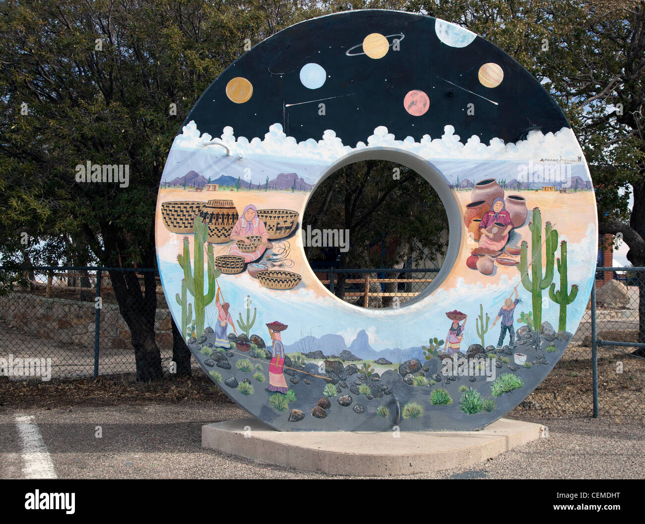 Native American painting at Kitt Peak National Observatory Stock Photo ...