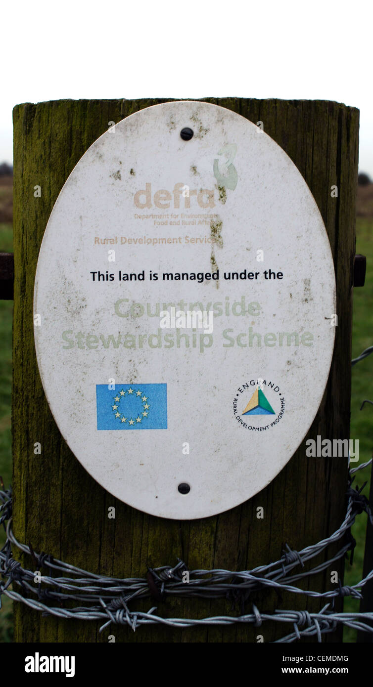 DEFRA Stewardship Scheme sign Stock Photo - Alamy