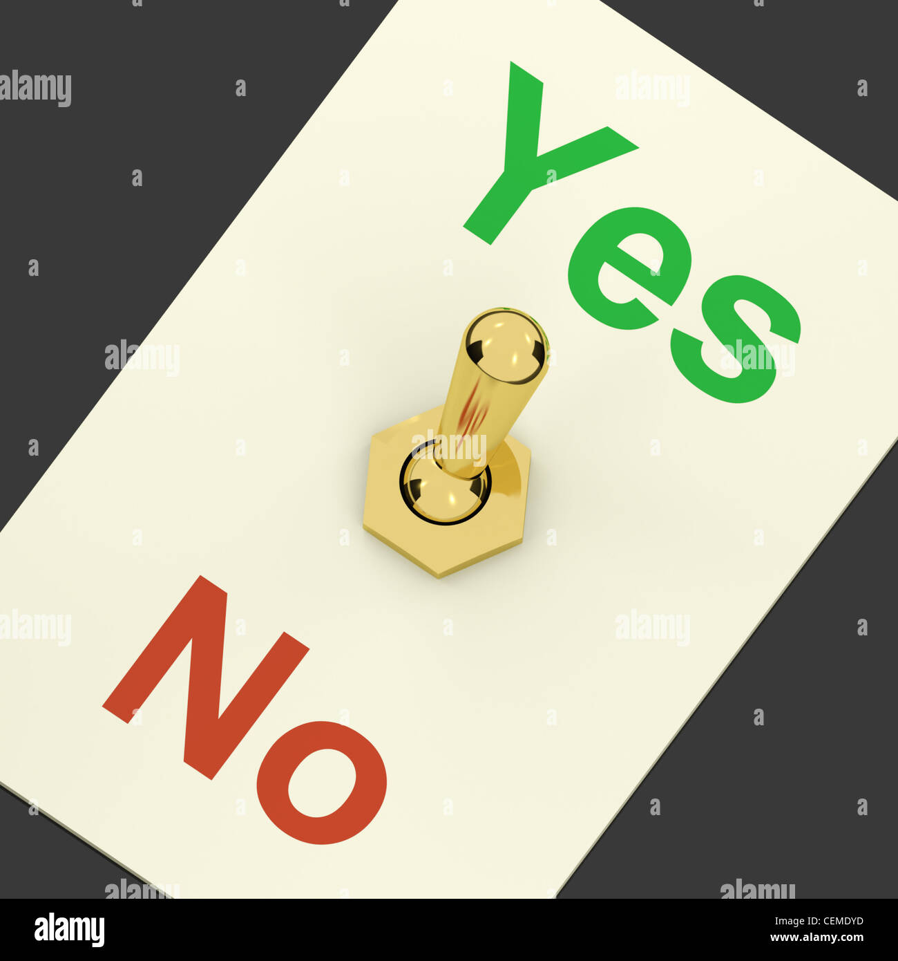 Yes Switch On Showing Approval And Supporting Stock Photo - Alamy