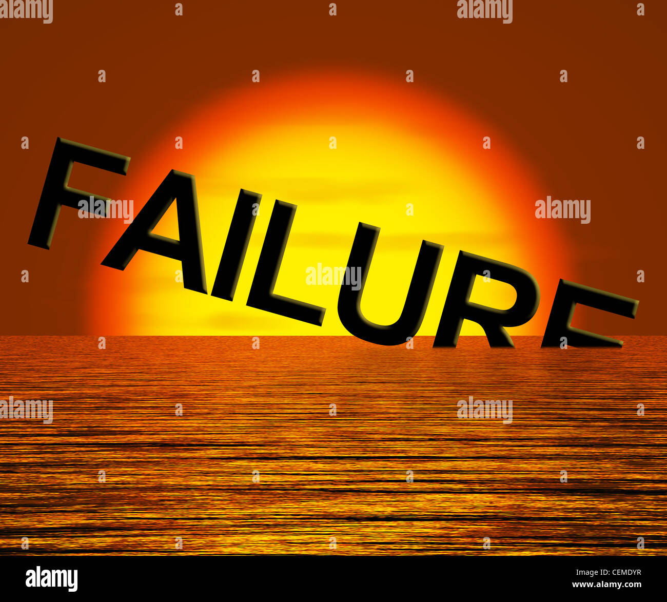 Failure Word Sinking As Symbol for Rejection And Malfunctions Stock ...