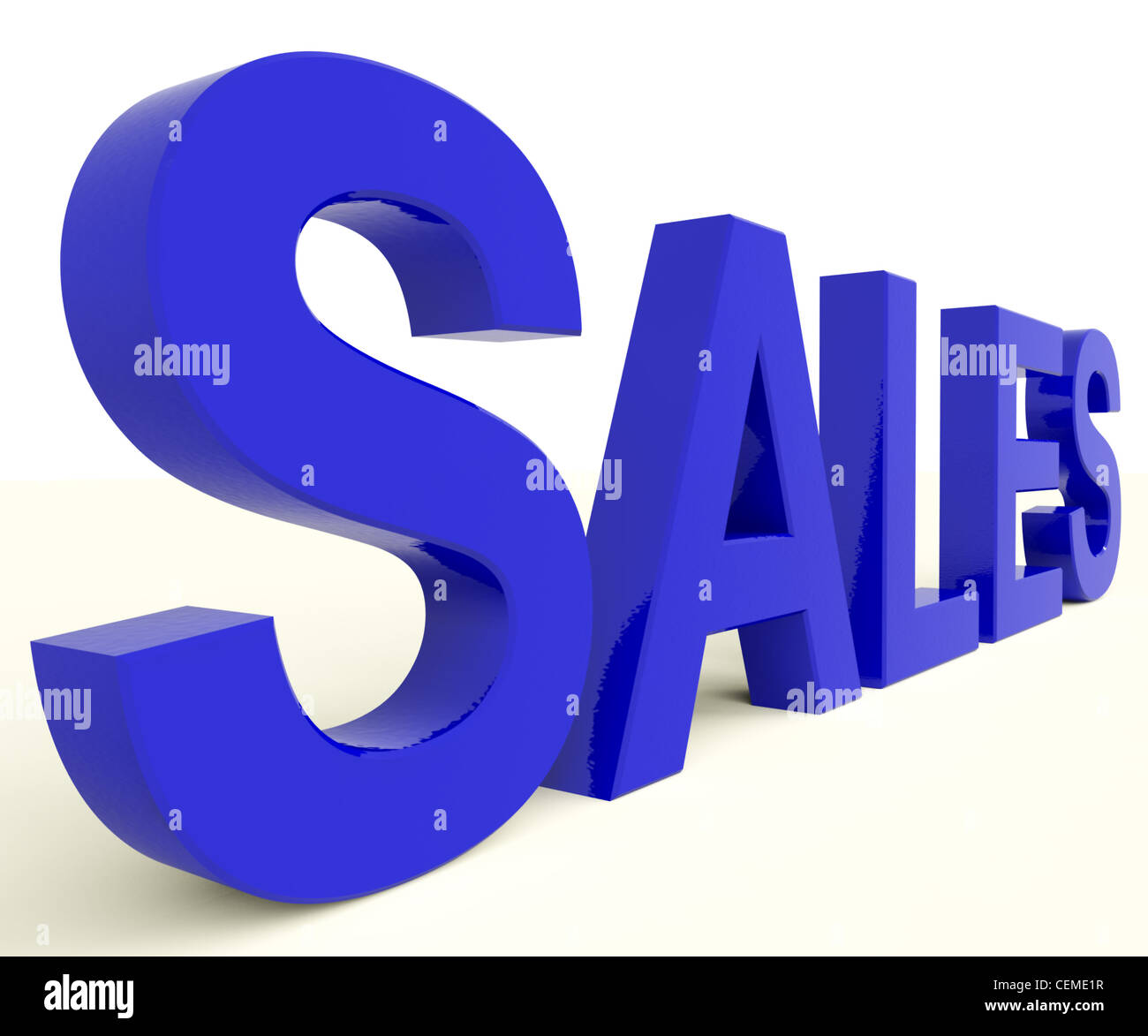 Sales Word In Blue Representing Business Or Commerce Stock Photo - Alamy