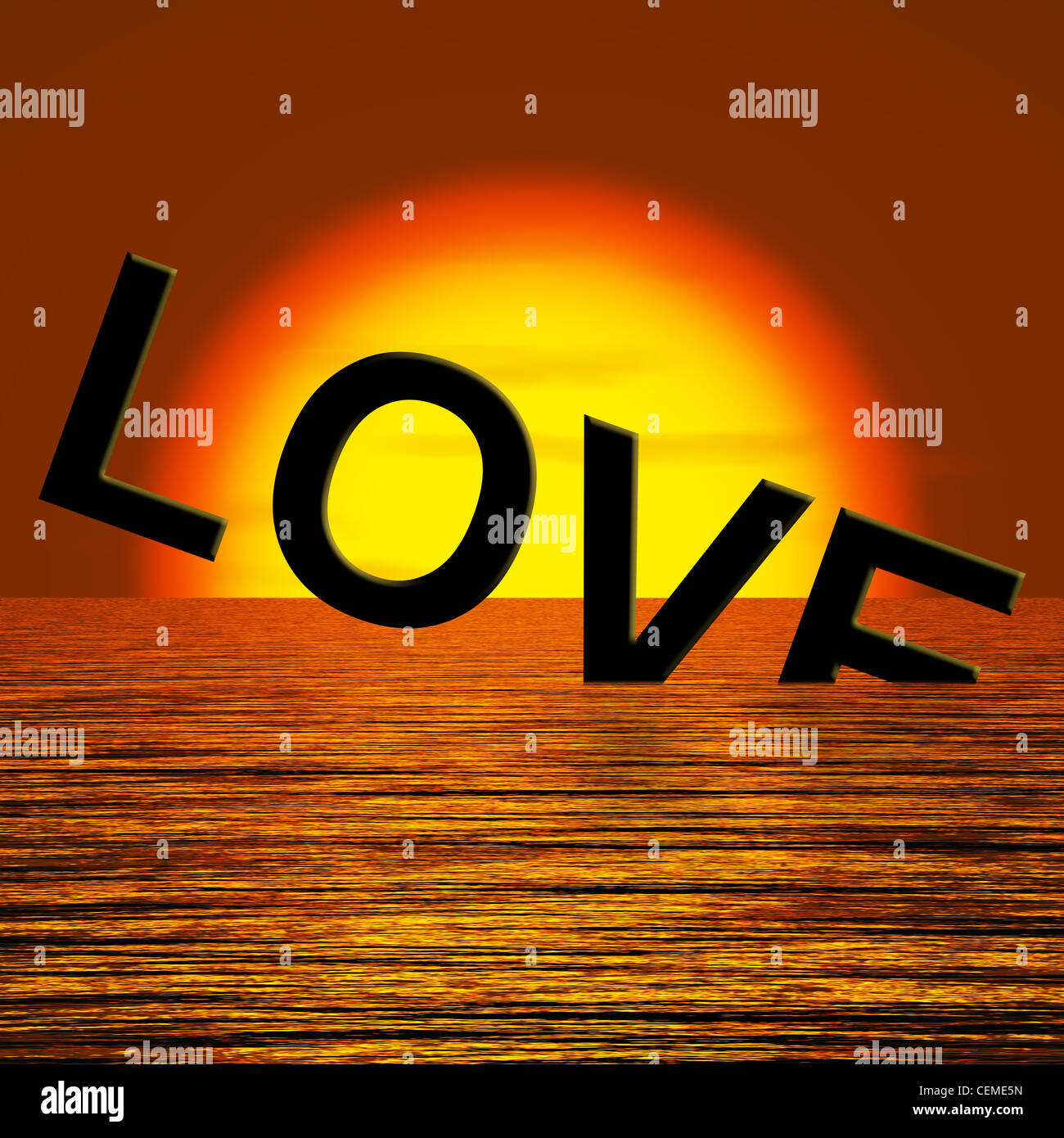 Love Word Sinking In THe Sea Showing Loss Of Love And Broken Heart ...