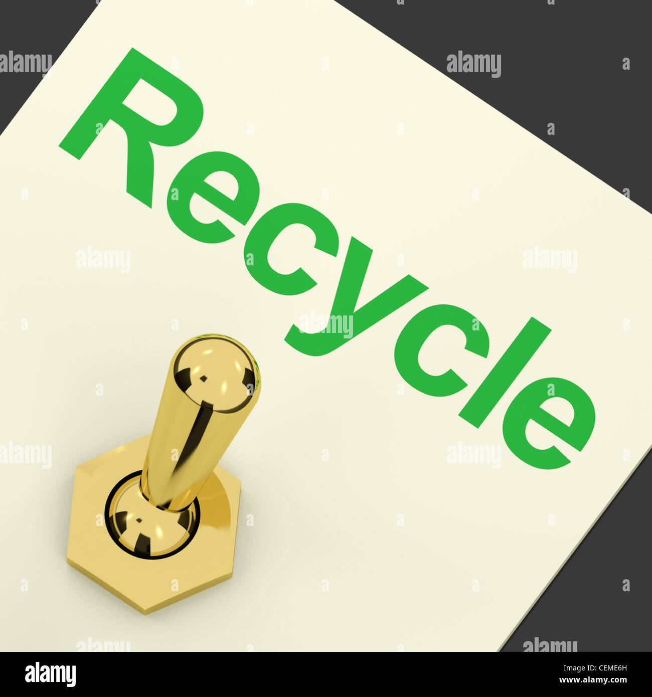 Recycle Switch Pointing To Recycling And Eco Friendly Stock Photo - Alamy