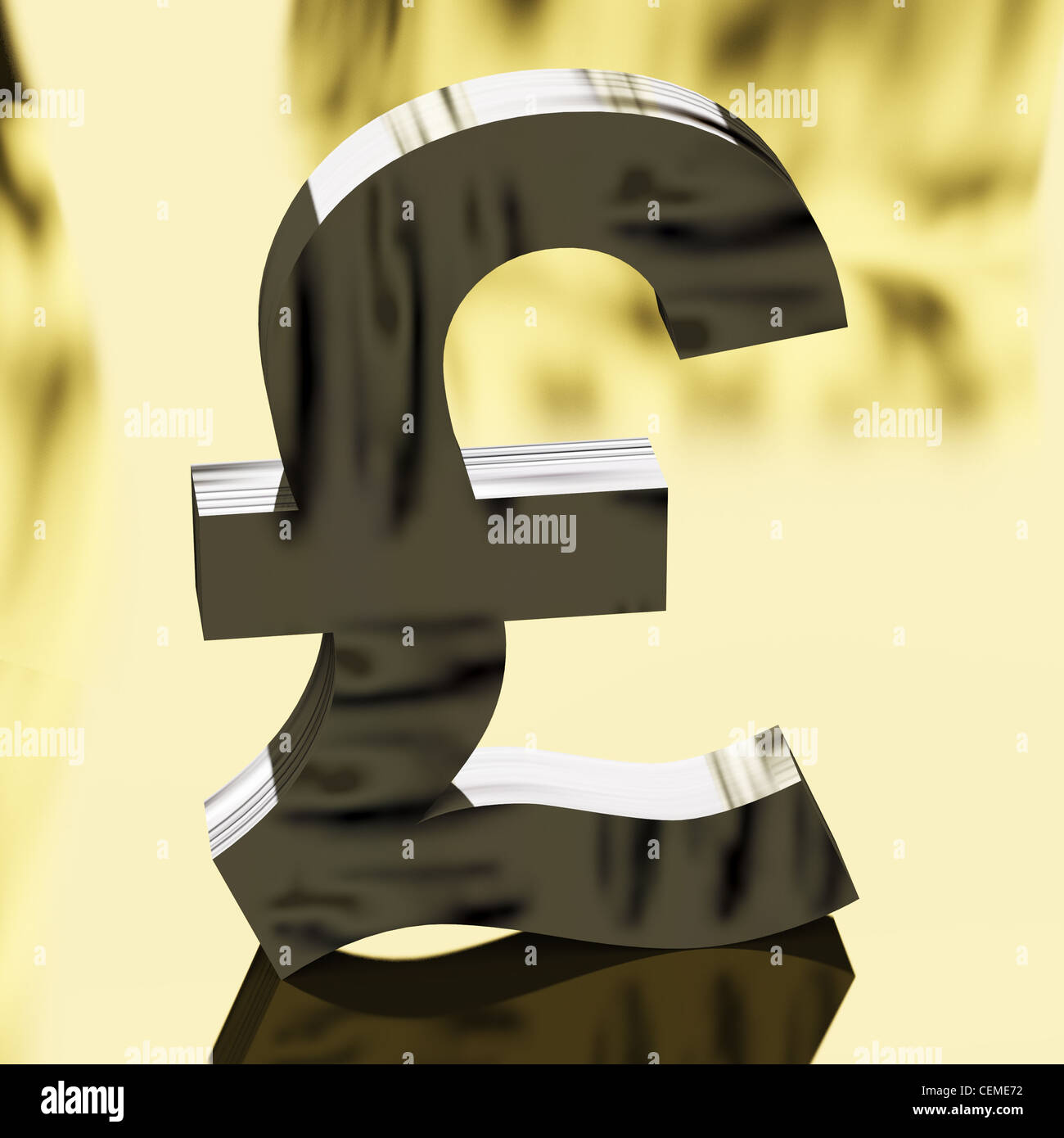 Gold Pound Sign For Money Or Wealth Stock Photo - Alamy