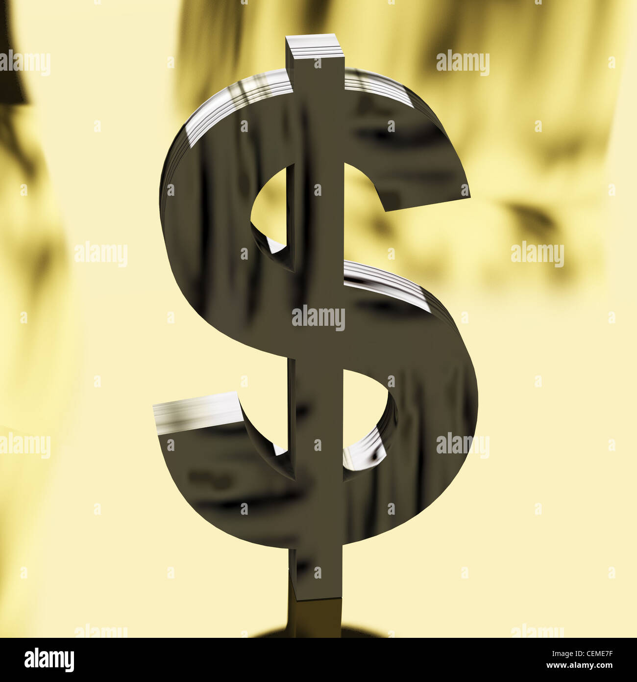 Dollar Symbol Metallic Showing Money Or Investment Stock Photo - Alamy