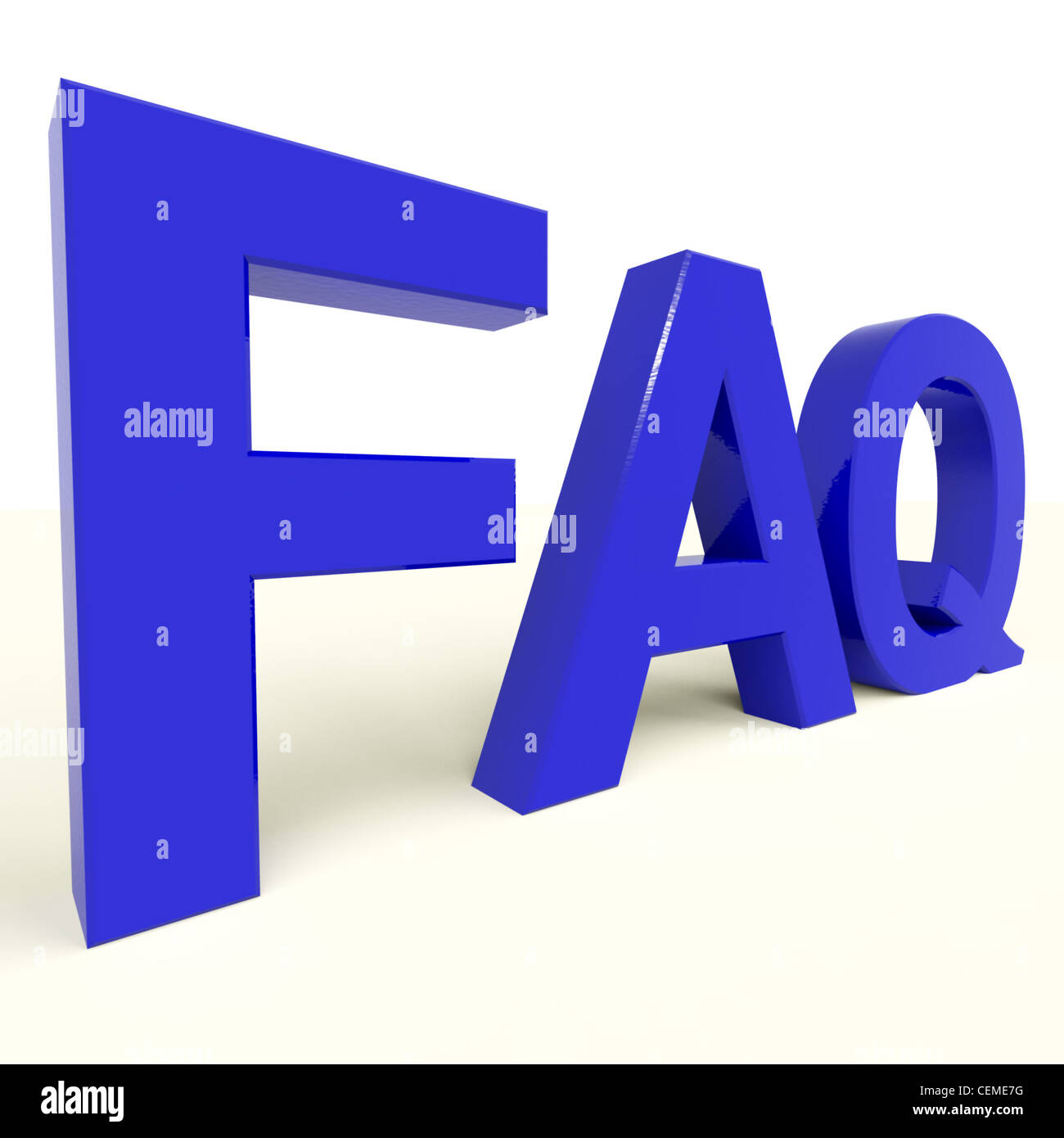FAQ Word In Blue Showing Information And Answers Stock Photo - Alamy