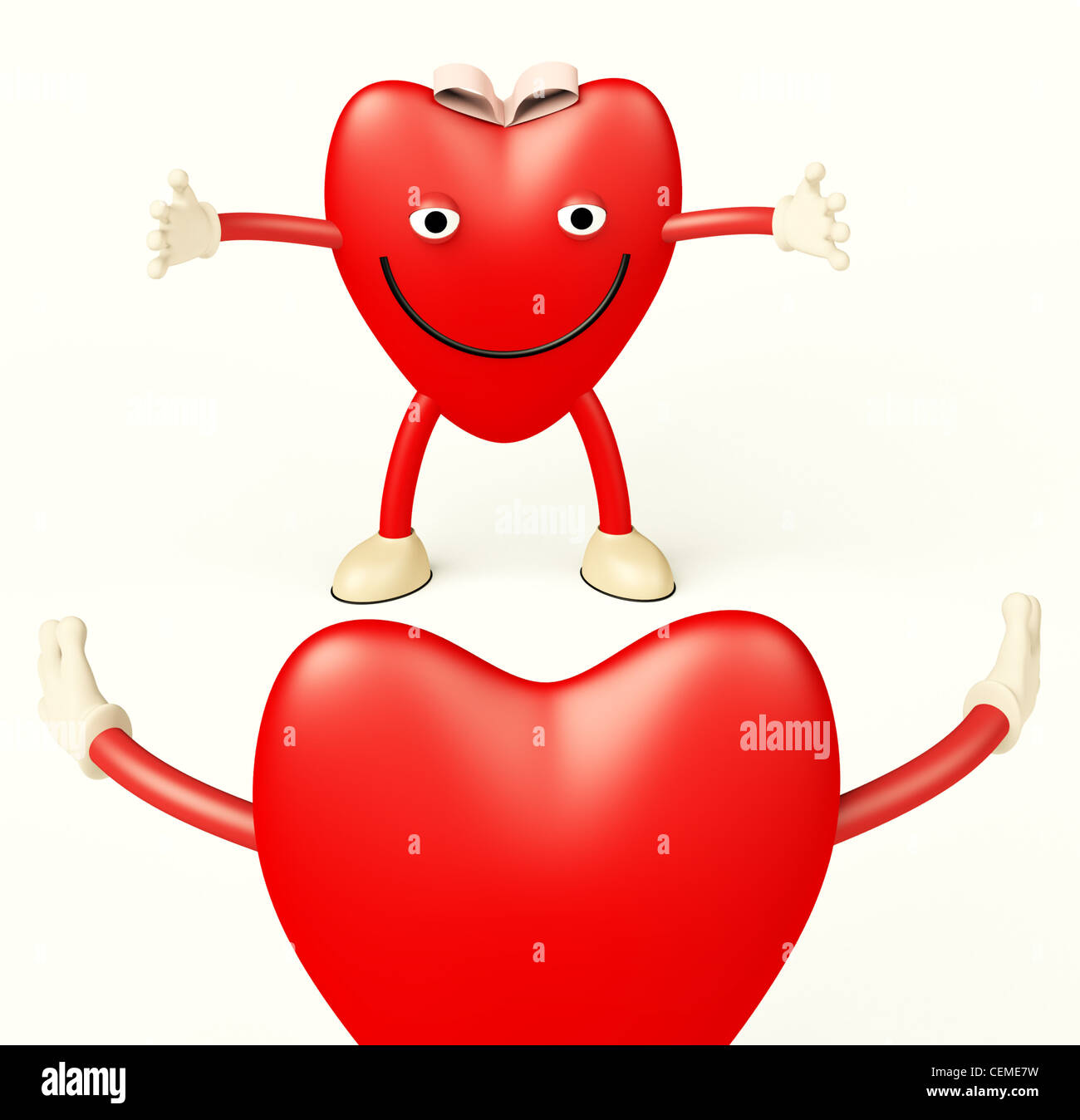 Heart Cartoon People Showing Love And Romance For Valentines Stock ...