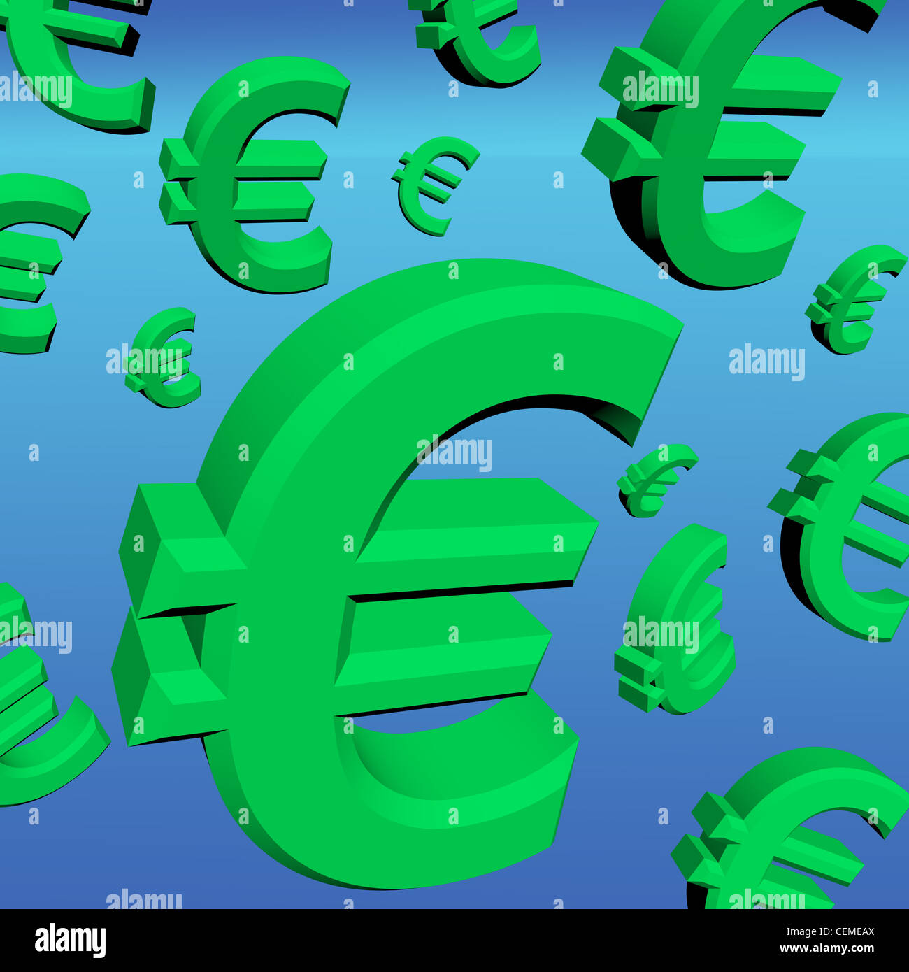 Euro Signs As Symbol For Money Or Wealthy Stock Photo - Alamy