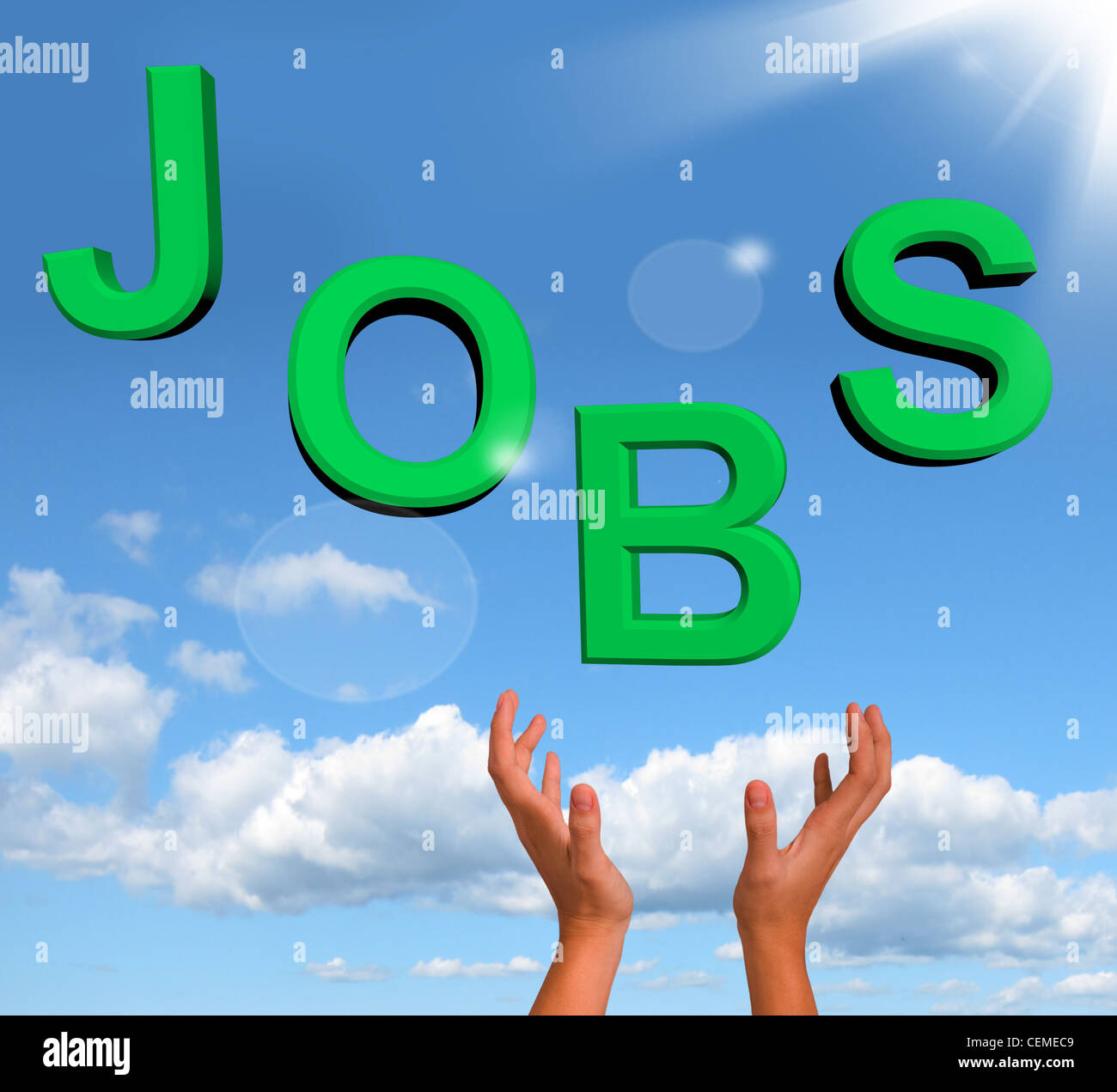 Catching Jobs Letters Showing Work And Careers Stock Photo - Alamy