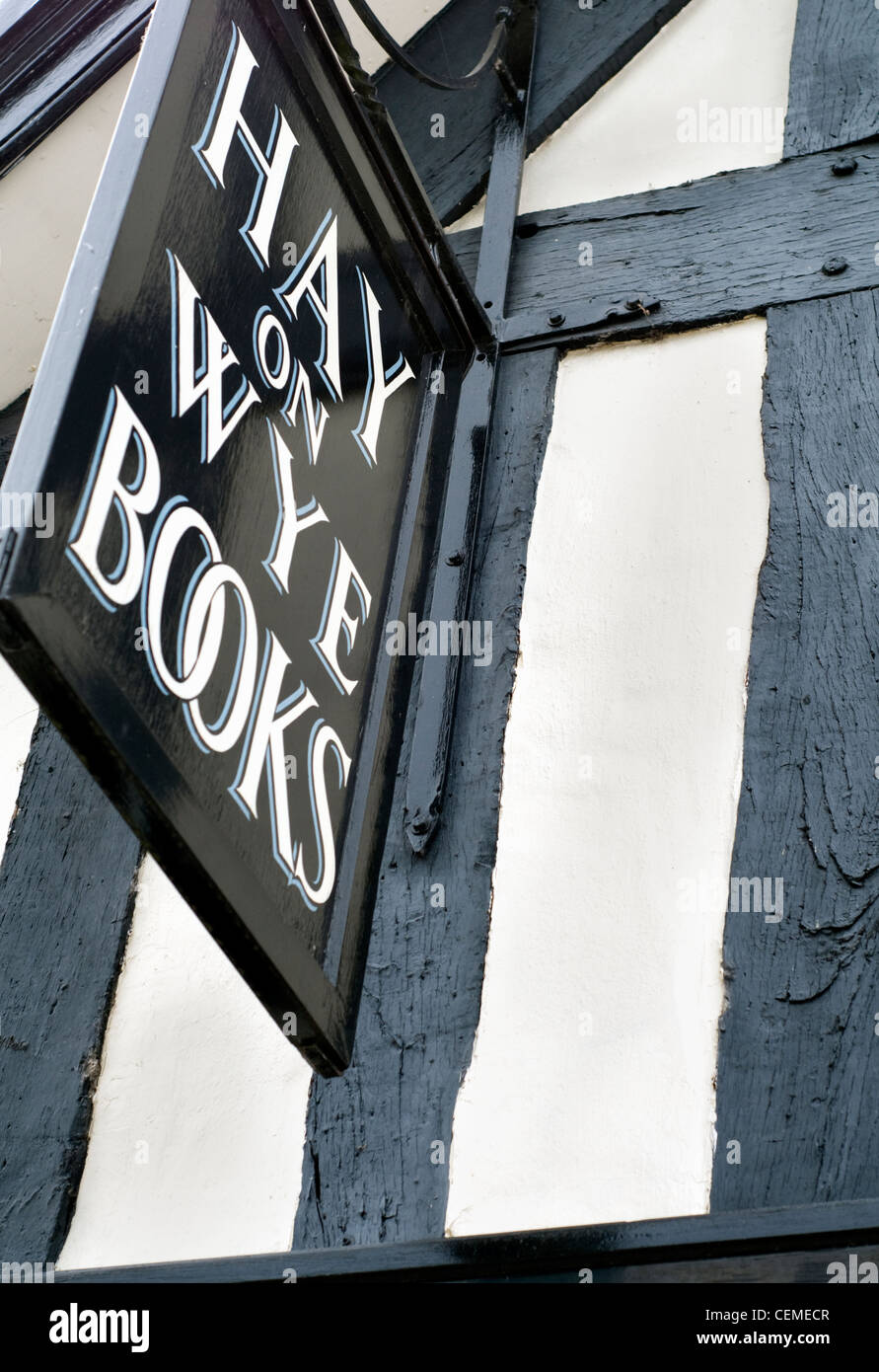 Sign outside a bookshop in Hay-on-Wye, Powys, Wales Stock Photo - Alamy