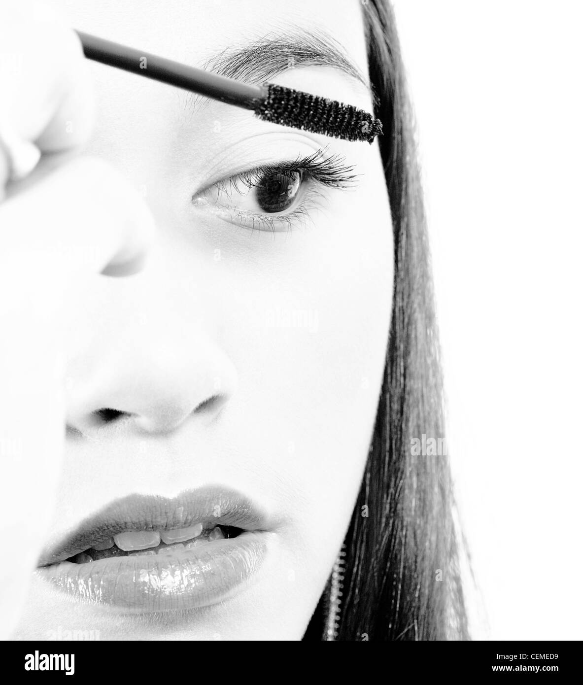 Female face makeover Black and White Stock Photos & Images - Alamy
