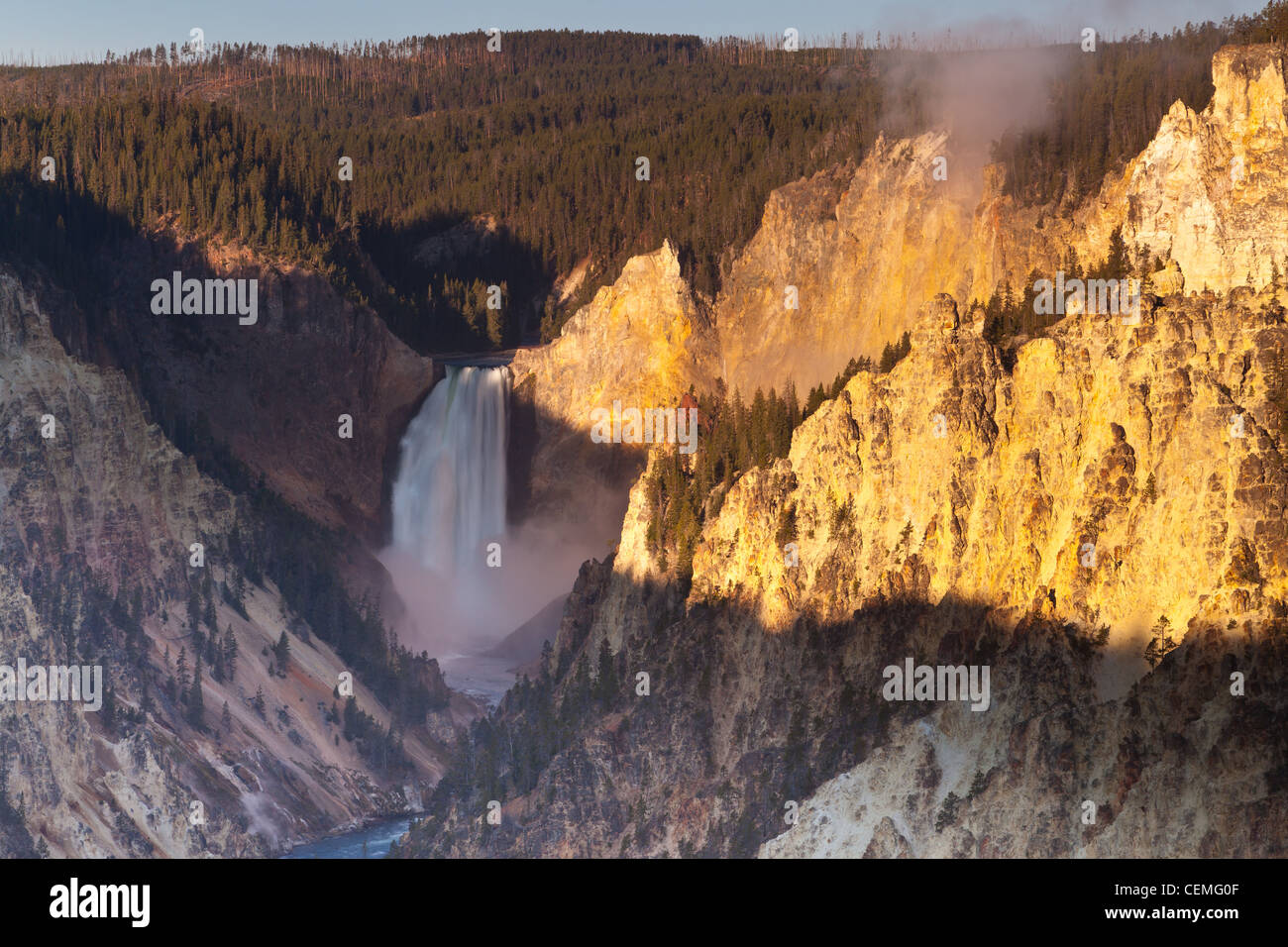 Lower Yellowstone Falls from Artist Point Stock Photo - Alamy