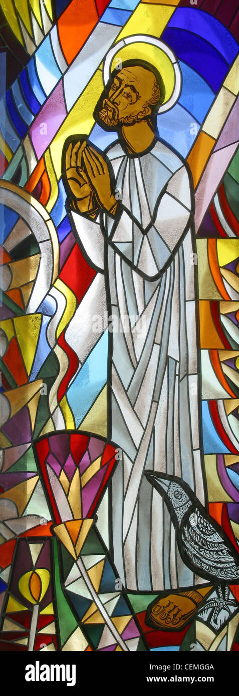 Saint Elijah, stained glass Stock Photo - Alamy