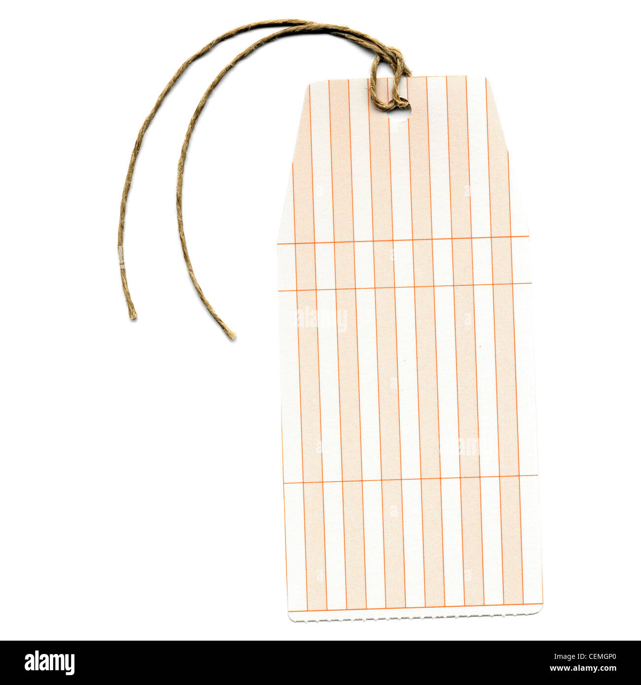 Price tag or address label with string Stock Photo - Alamy