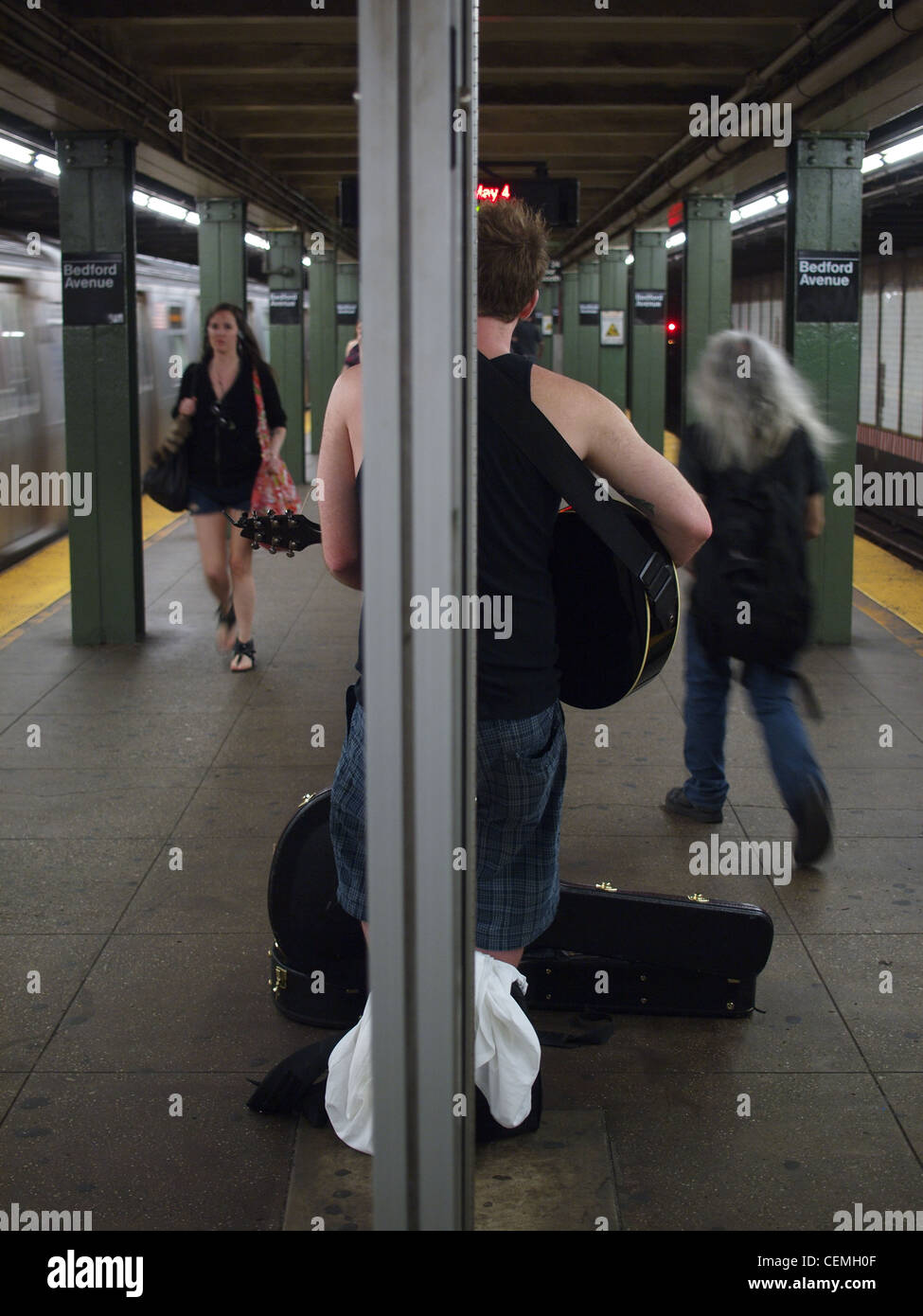Musician performing in New York City subway Stock Photo - Alamy