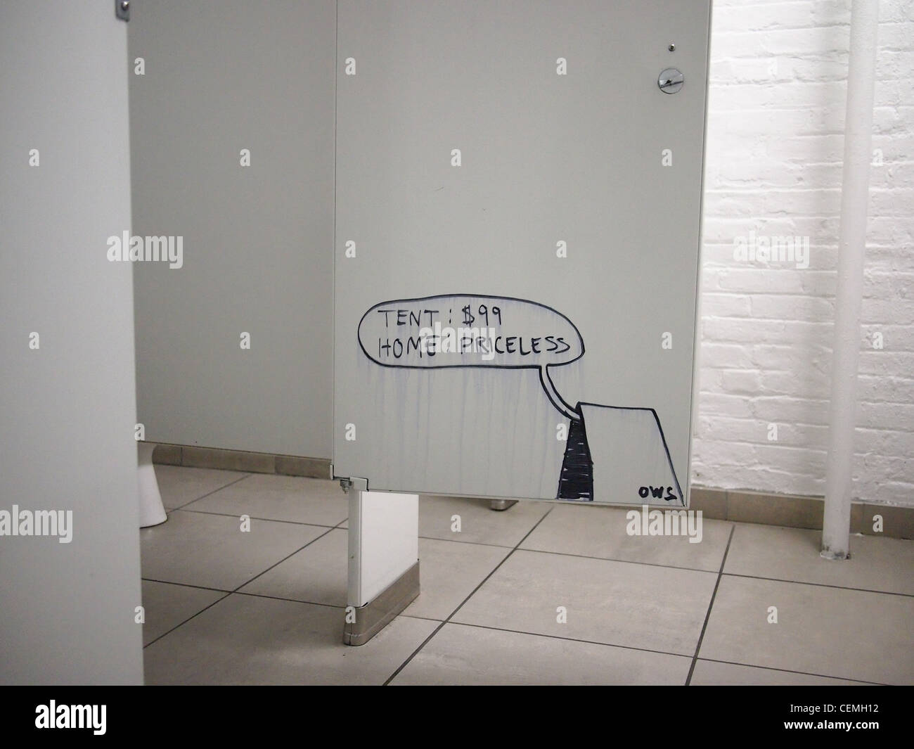 Occupy Wall Street drawing in men's room at Aperture Photographs, New ...