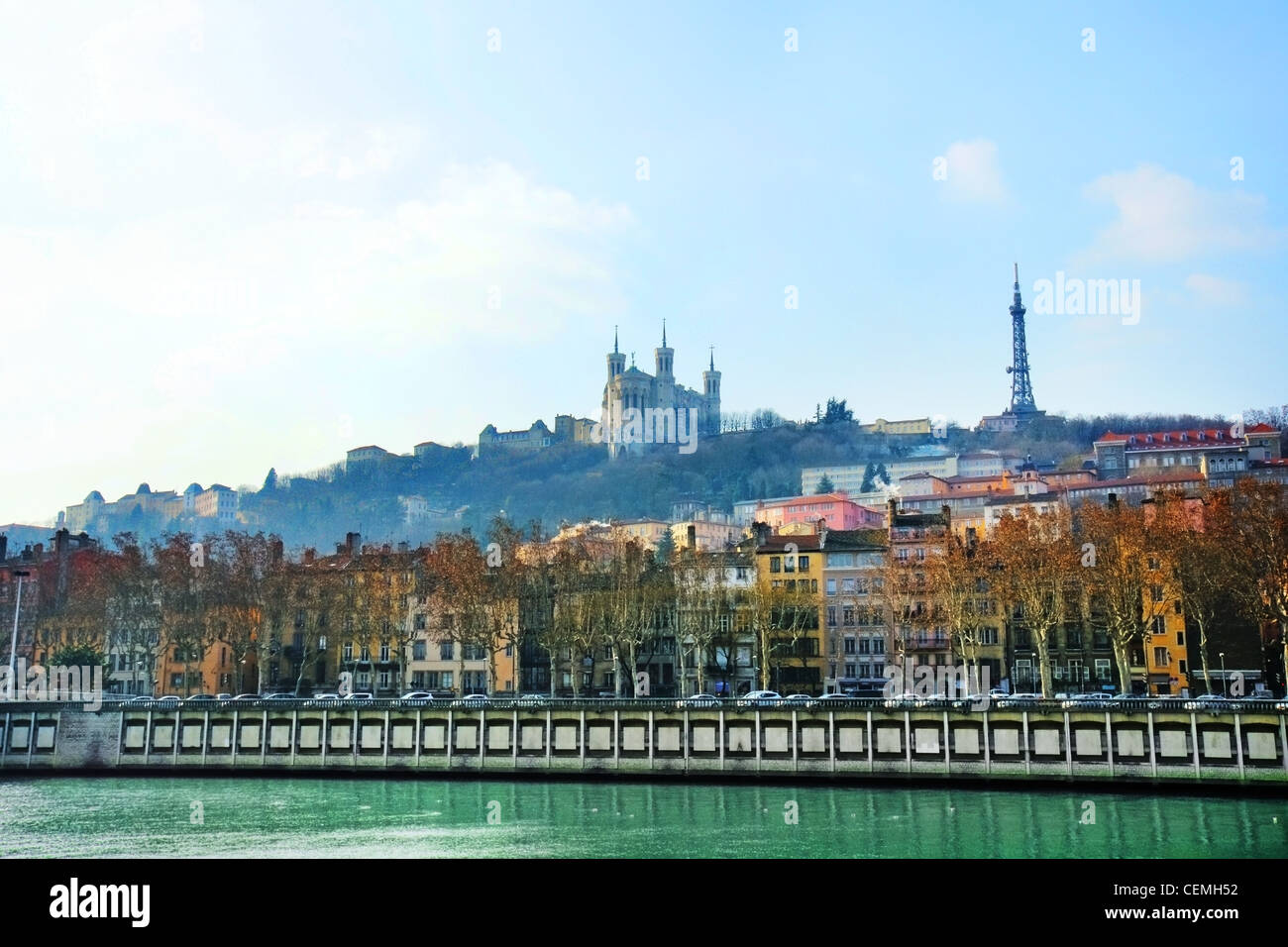 Fourviere basilica, well known landmark in Lyon, France Stock Photo - Alamy
