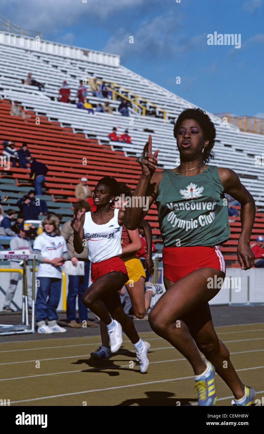 Retro image of Track meet at Husky Stadium University of Washington ...