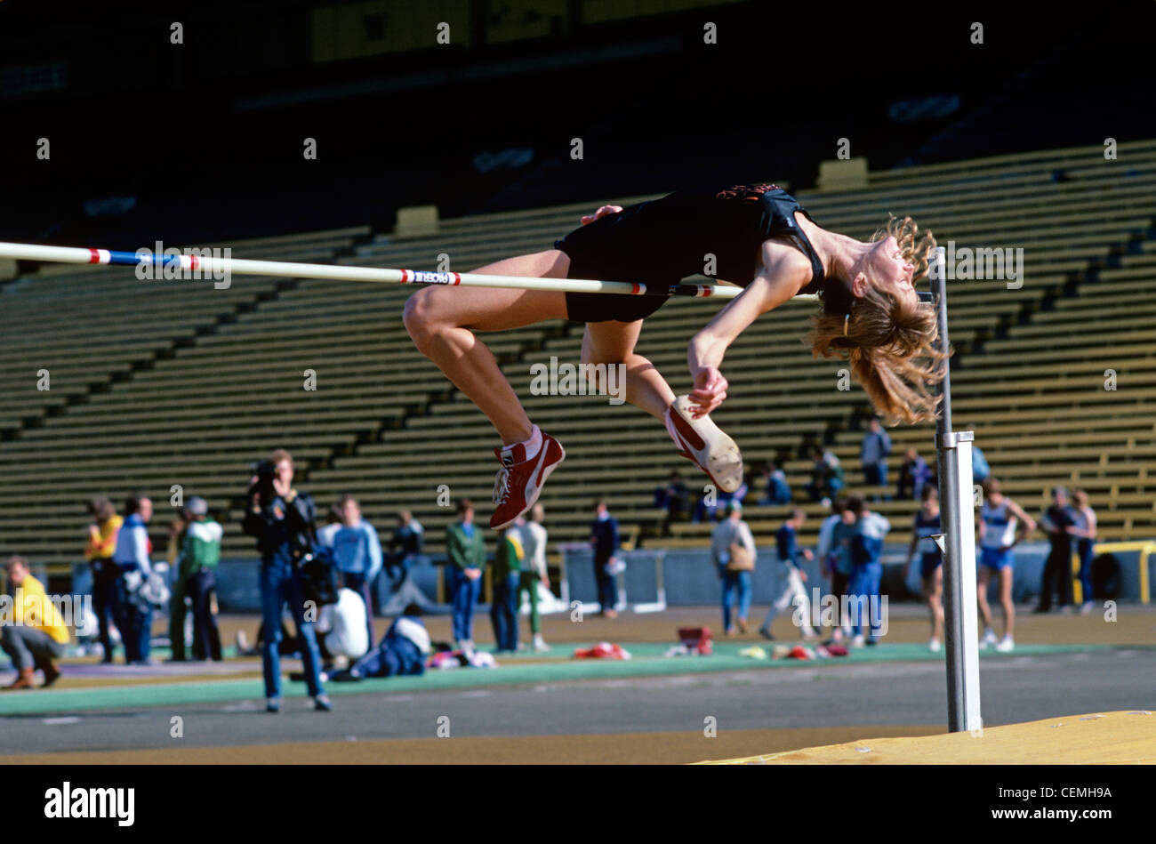 Woman high jumper at Husky Stadium track meet Stock Photo - Alamy