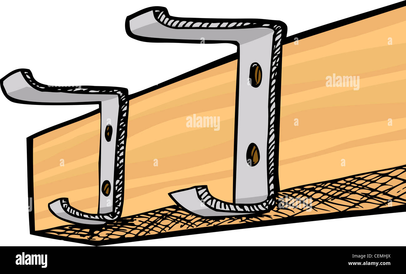 Empty coat rack with two hooks isolated over white Stock Photo - Alamy