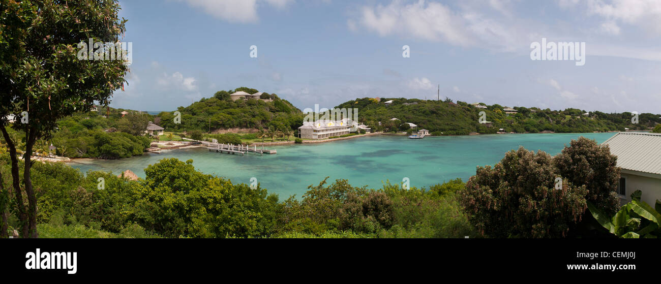 panoramic picture of Antigua Long Bay, gorgeous view surrounded by ...