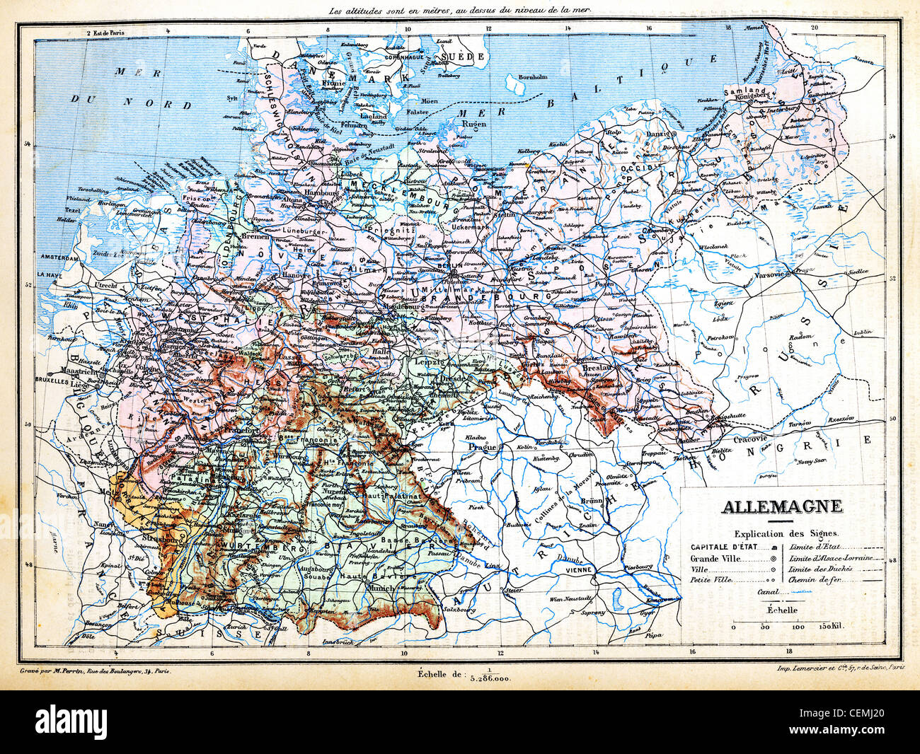 Names of germany map hi-res stock photography and images - Alamy
