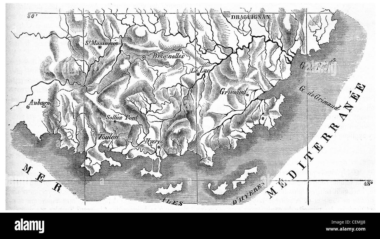 Fig. 10. Southern part of the department of Var; card stuck on the ...