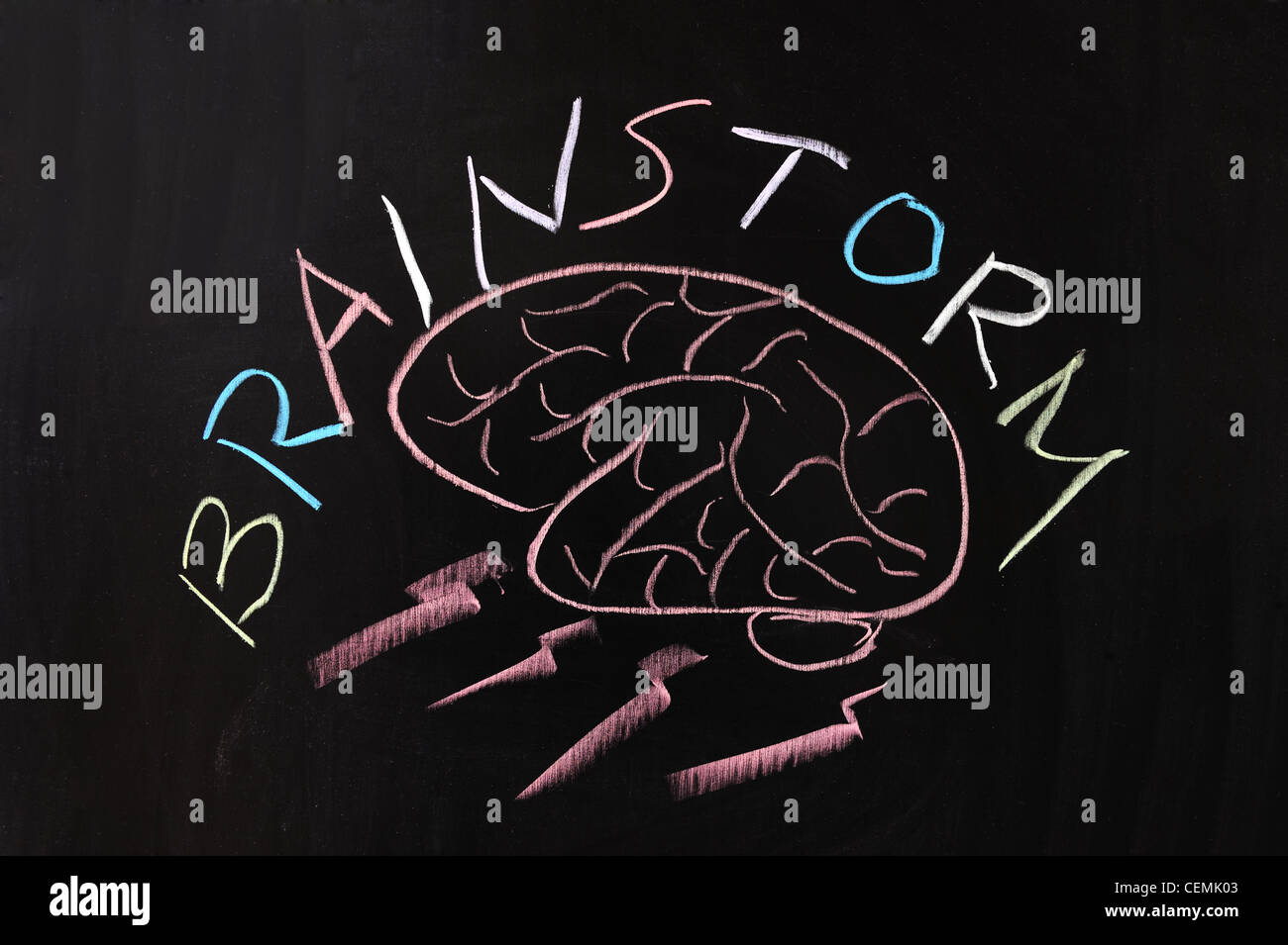 Chalk board drawing of brain hi-res stock photography and images - Alamy