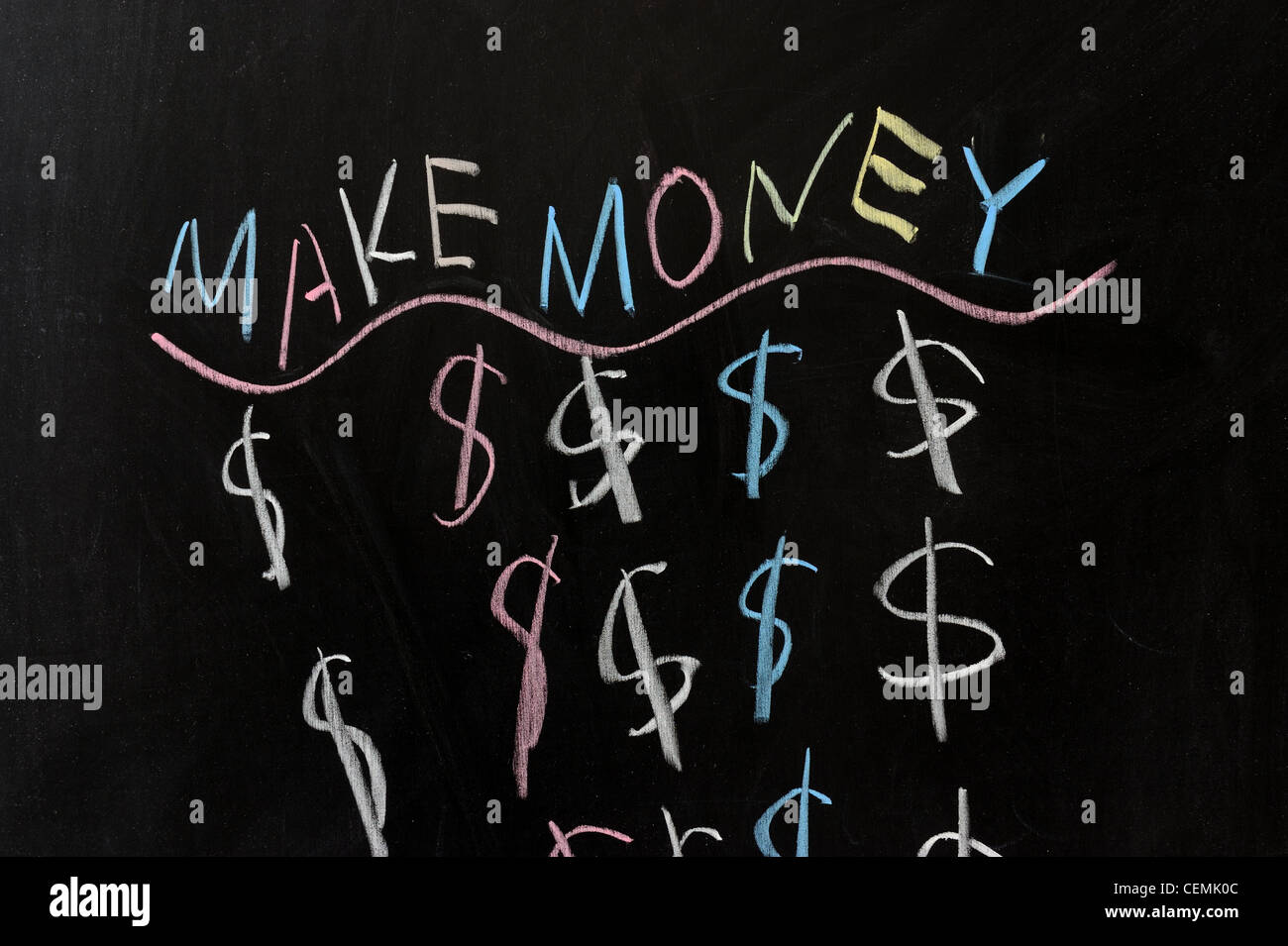 Make money - conceptional chalk drawing Stock Photo - Alamy