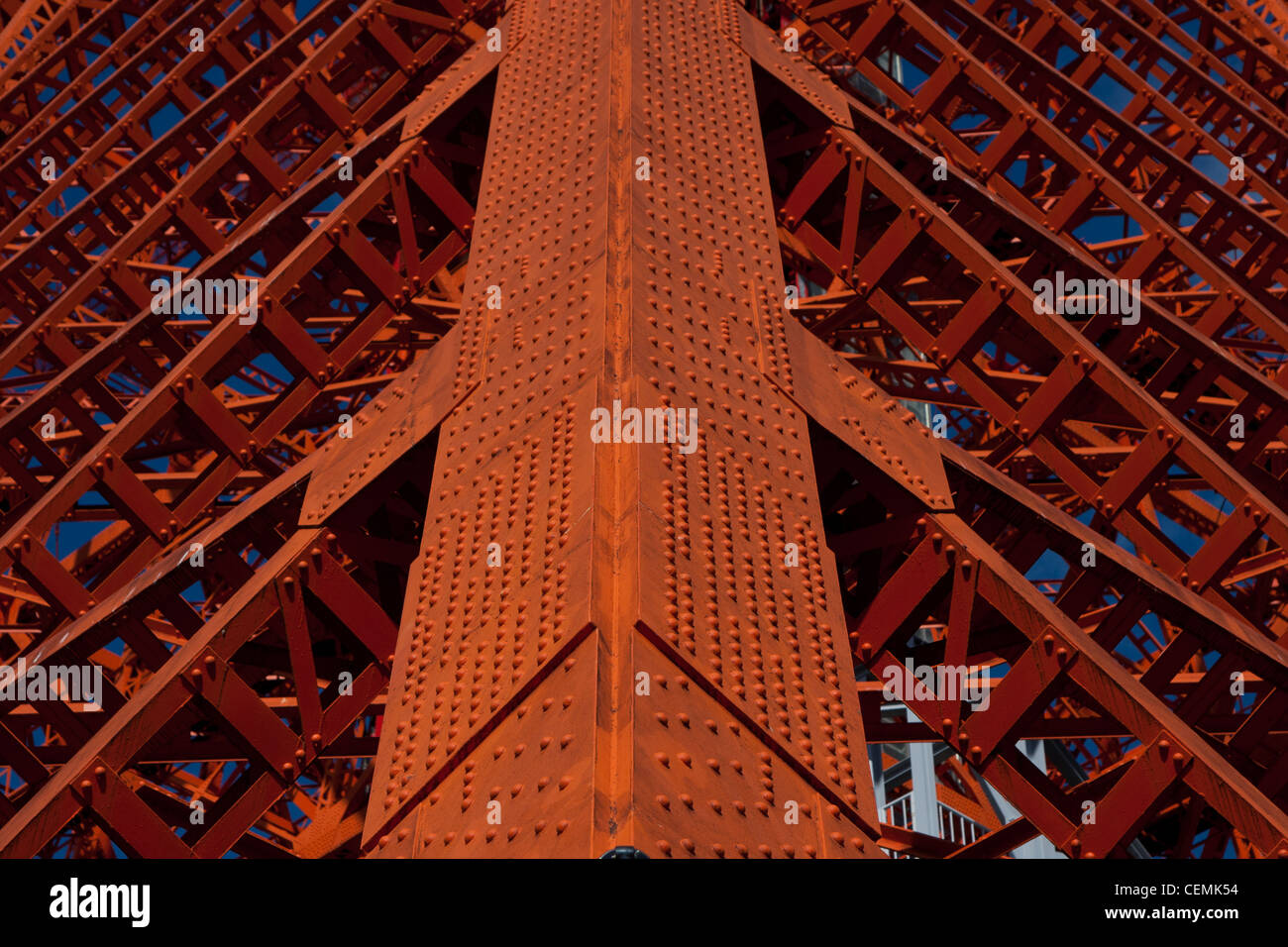 Abstract detail image of girders and rivets on the structure of Tokyo ...