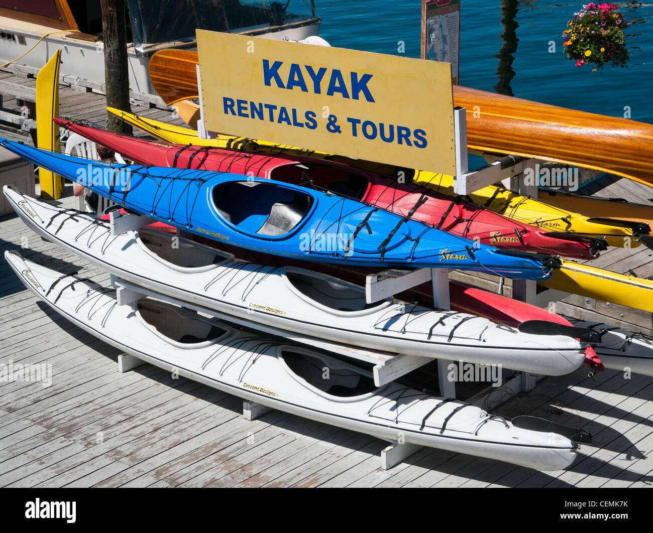 Kayaks for rent Stock Photo - Alamy