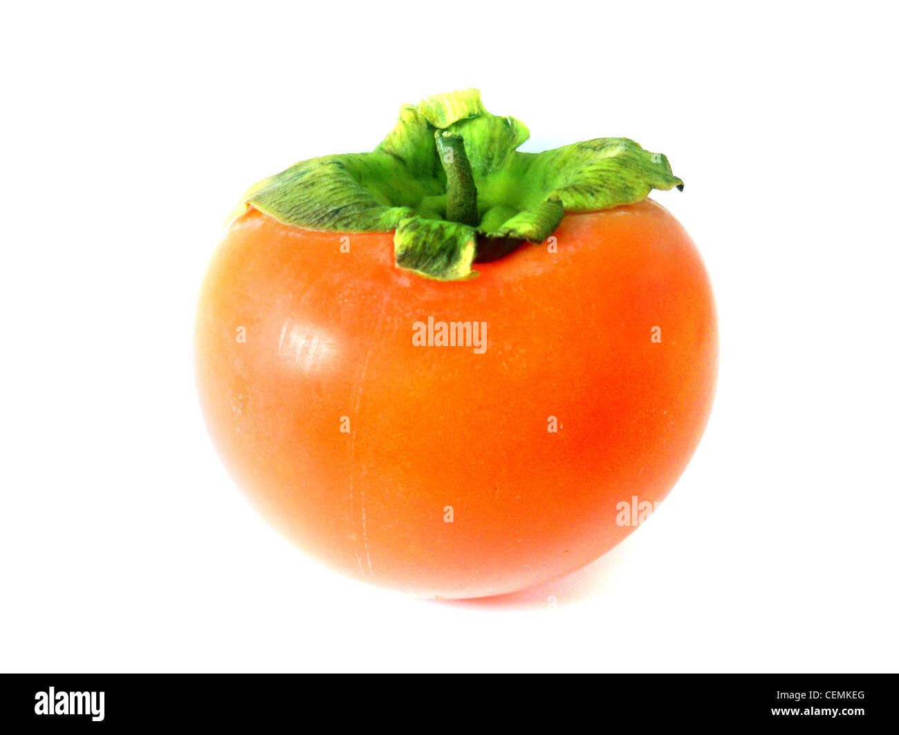 Ripe persimmons isolated on white background Stock Photo - Alamy