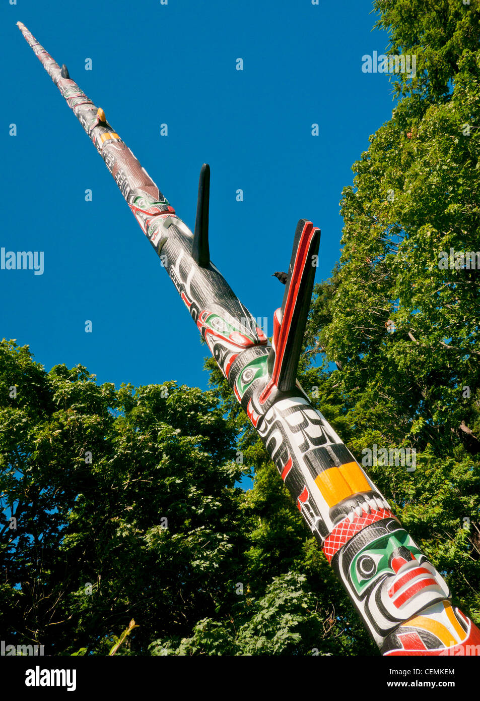 The world's tallest totem pole which is 127 feet high in Victoria on ...
