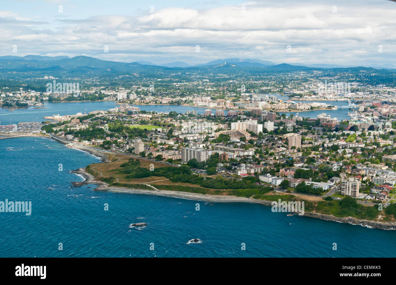 An aerial view of Victoria on Vancouver Island in Canada Stock Photo ...
