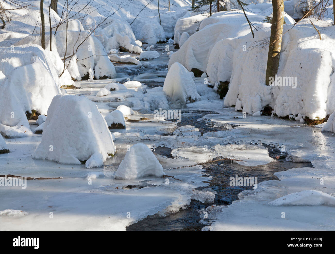 Small stream in winter Stock Photo - Alamy