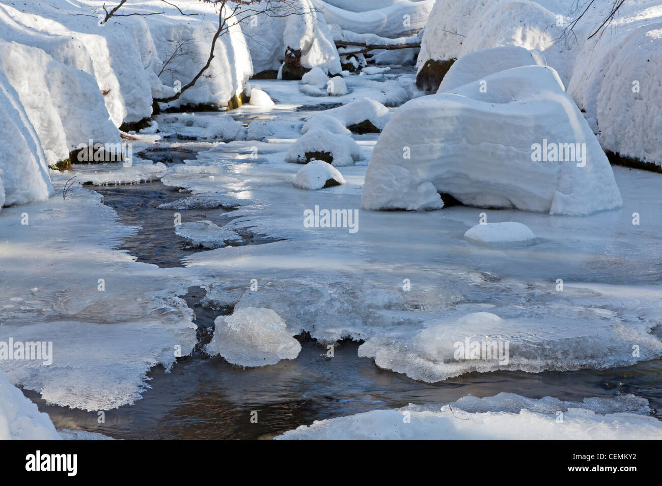 Small stream in winter Stock Photo - Alamy