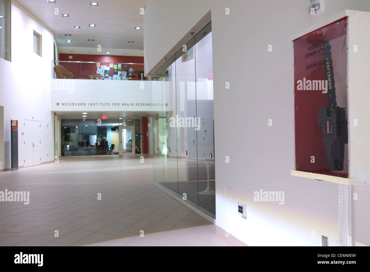 MIT hack prank zombie attack boxes chainsaw -- "in case of zombie ...