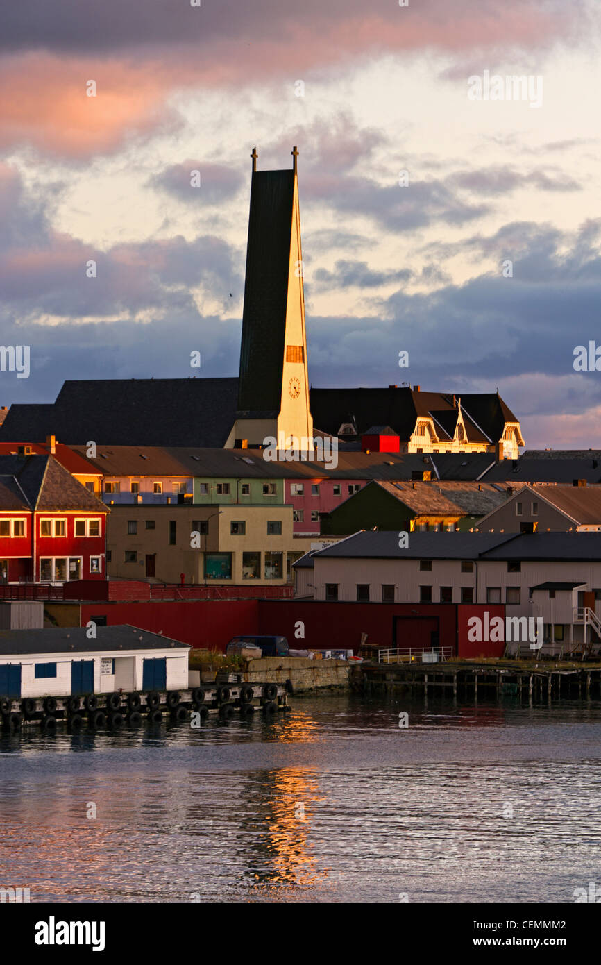 The quayside at Vardo, Norway's most easterly town and the world's ...