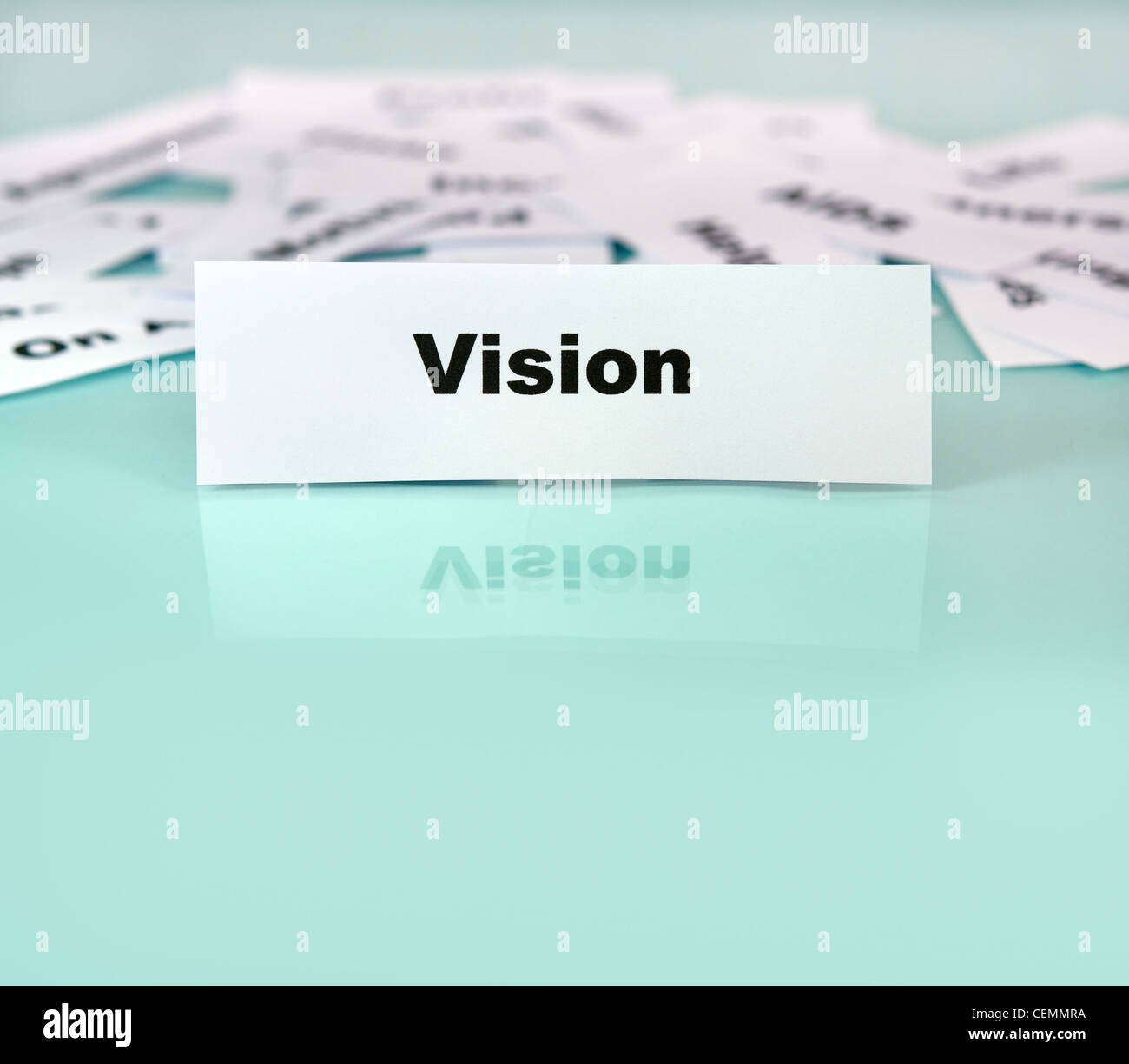 Piece of paper with vision word or sign on it Stock Photo - Alamy
