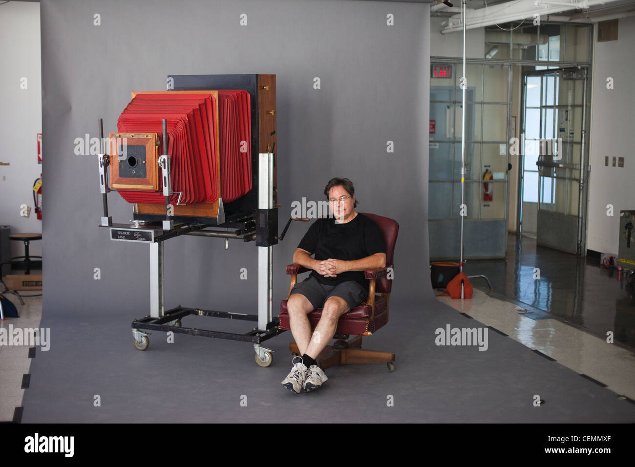 20x24 polaroid camera at the MIT Museum Lady Gaga Polaroid event Stock ...